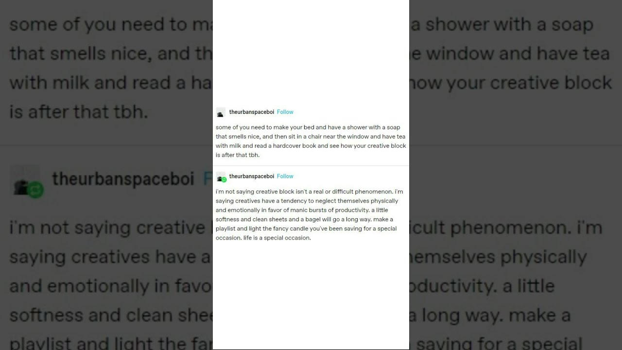 Tumblr Short: Self Care