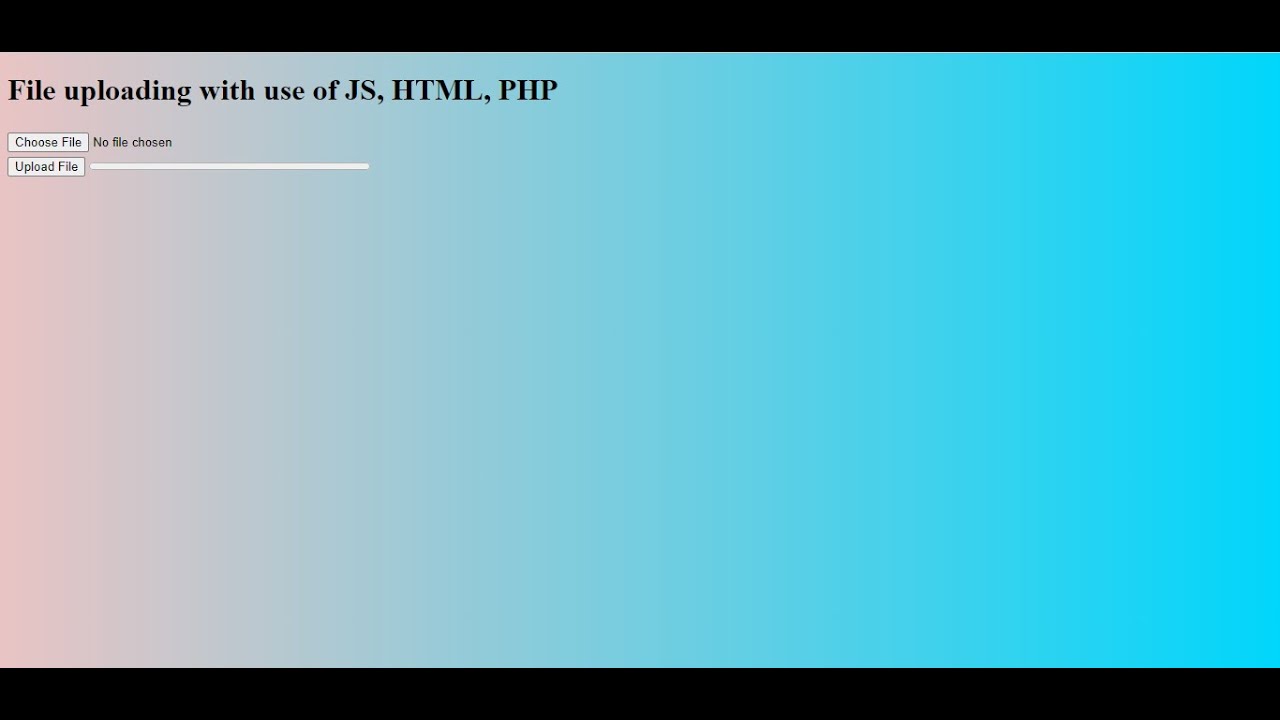File uploading with progress bar using HTML, CSS, JS, PHP, AJAX