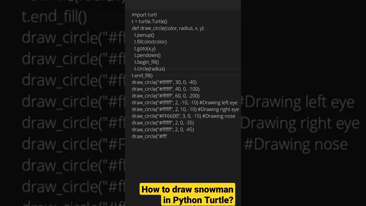 Python program to draw car in turtle programming Draw snowman in Python Turtle #pythonsnowman