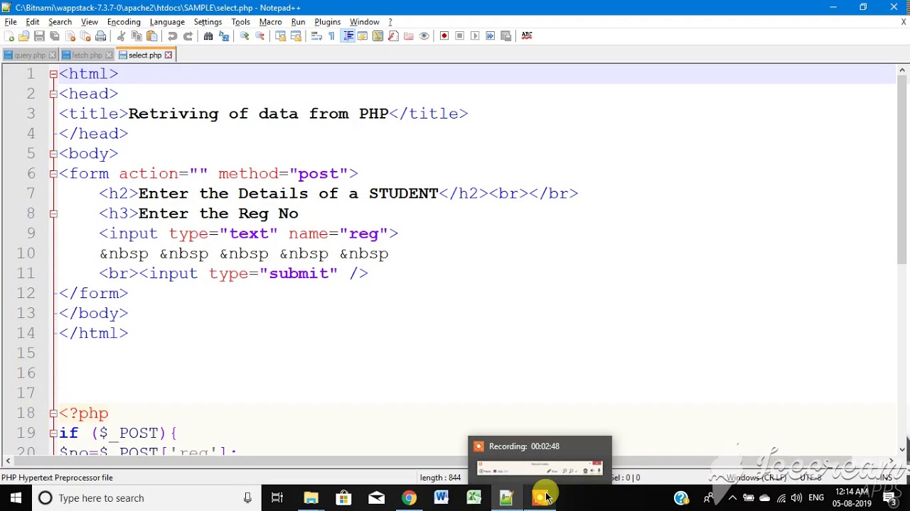How to Access Data From PHP Code to PostgreSQL Using WAPP Select Query