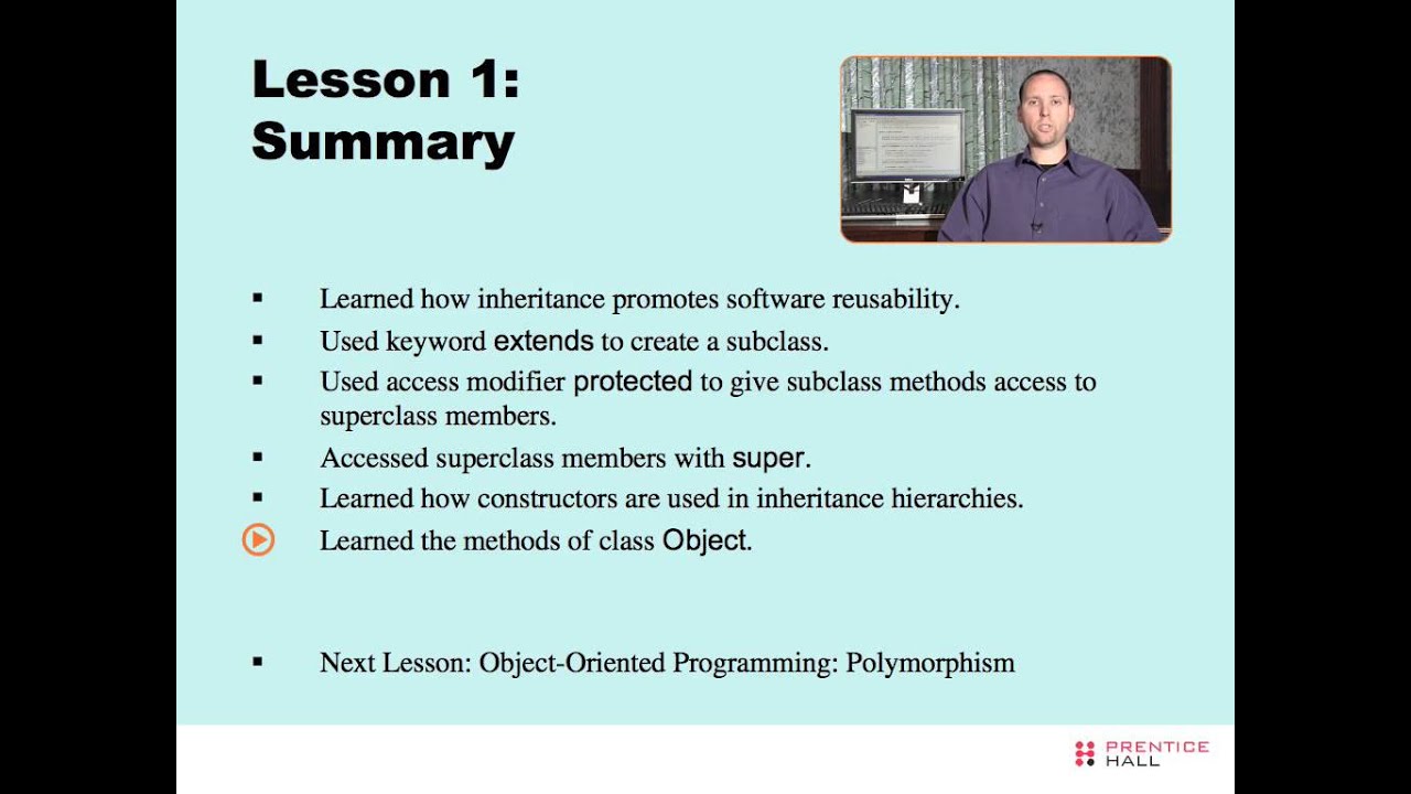 F2L1@9 Object Oriented Programming Inheritance Summary