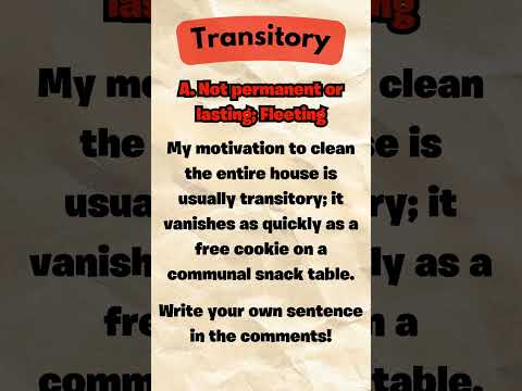 Word of the Day: Transitory – Meaning & Examples Explained! #vocabulary #SAT #satvocabulary