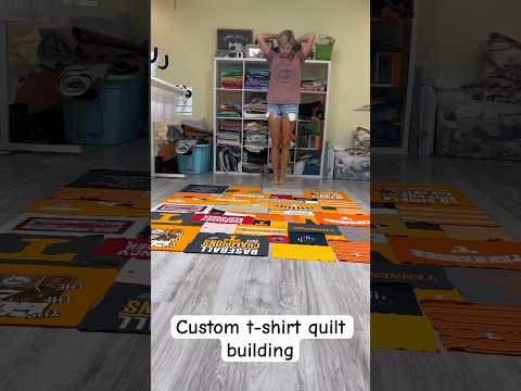 Custom t-shirt quilt building process 🙌🏻 #sewing #shorts