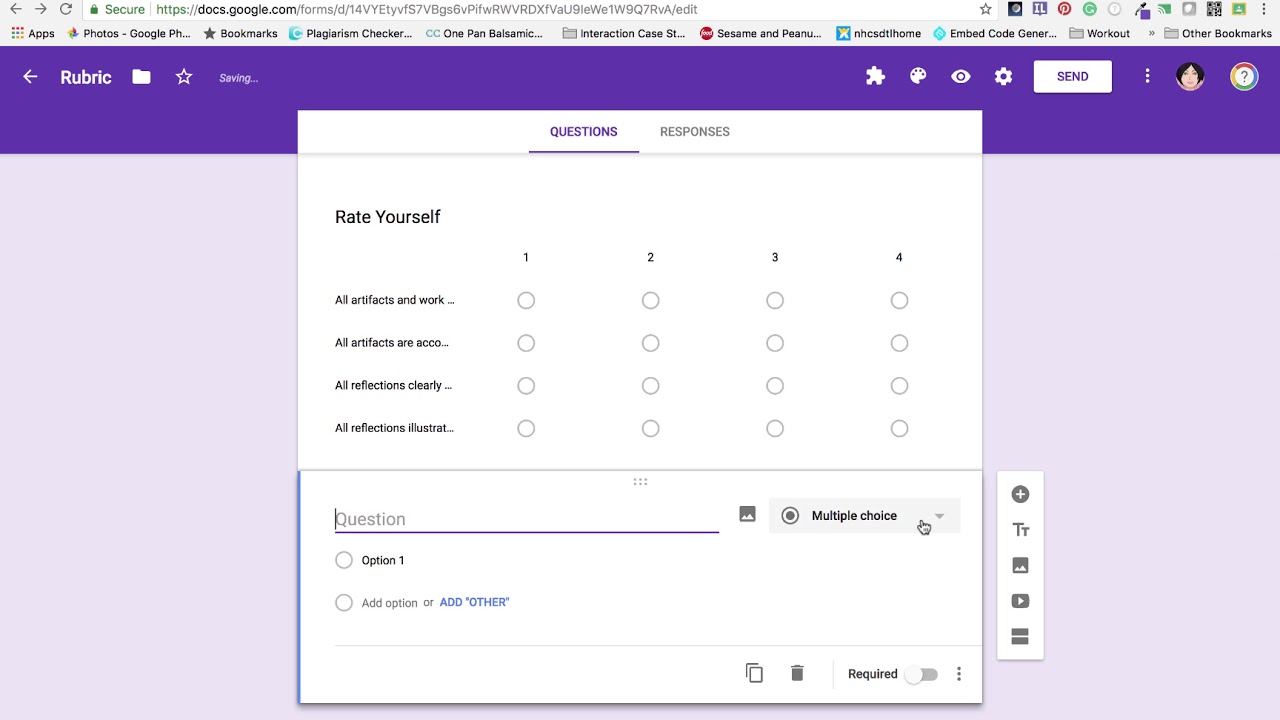 Create a Rubric with Google Forms