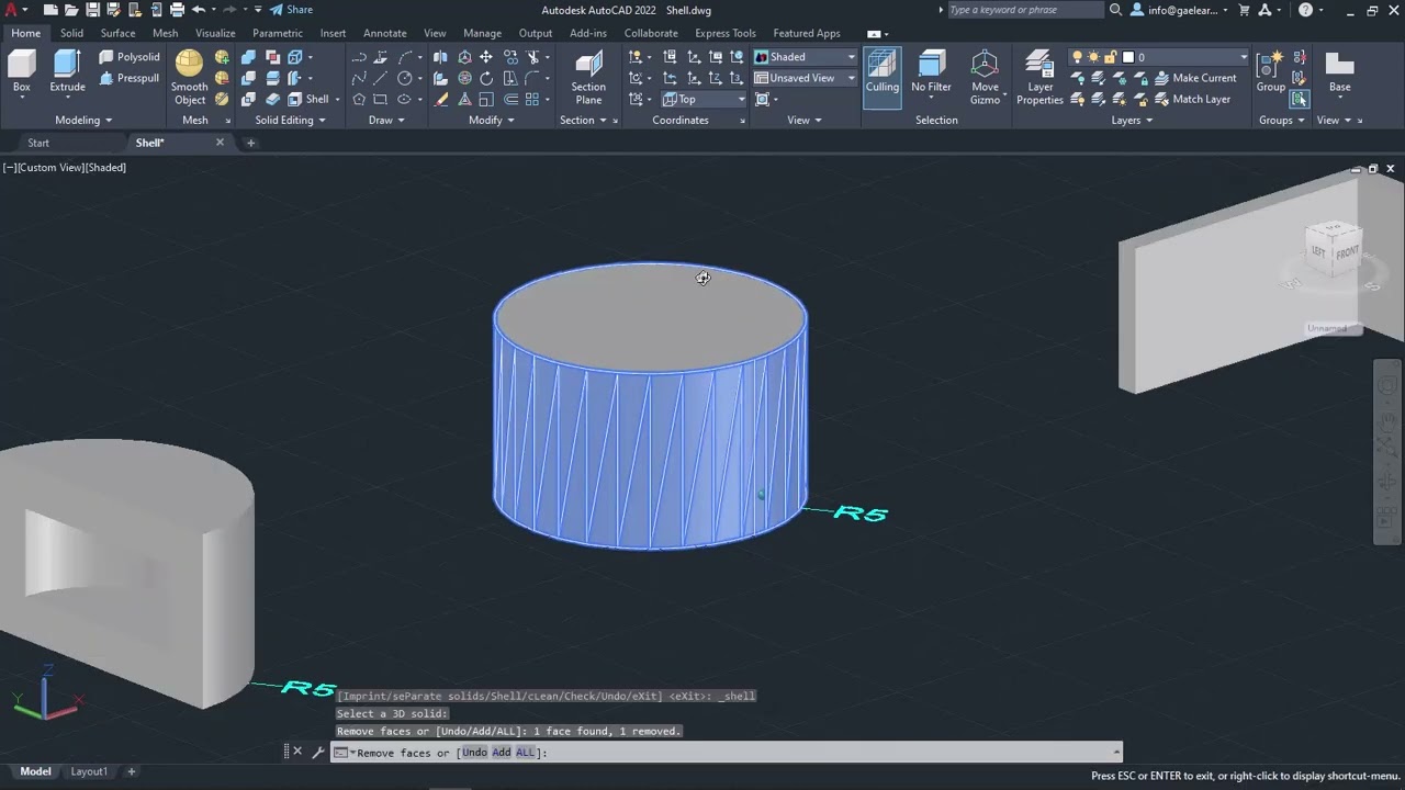 Shell tool (AutoCAD 3D Tutorials)