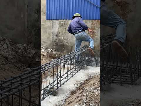 rudimentary iron beam foundation structure | house construction classic #construction , #building,