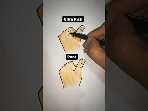 Ultra rich sign and poor sign #art #hands #drawing #asmr