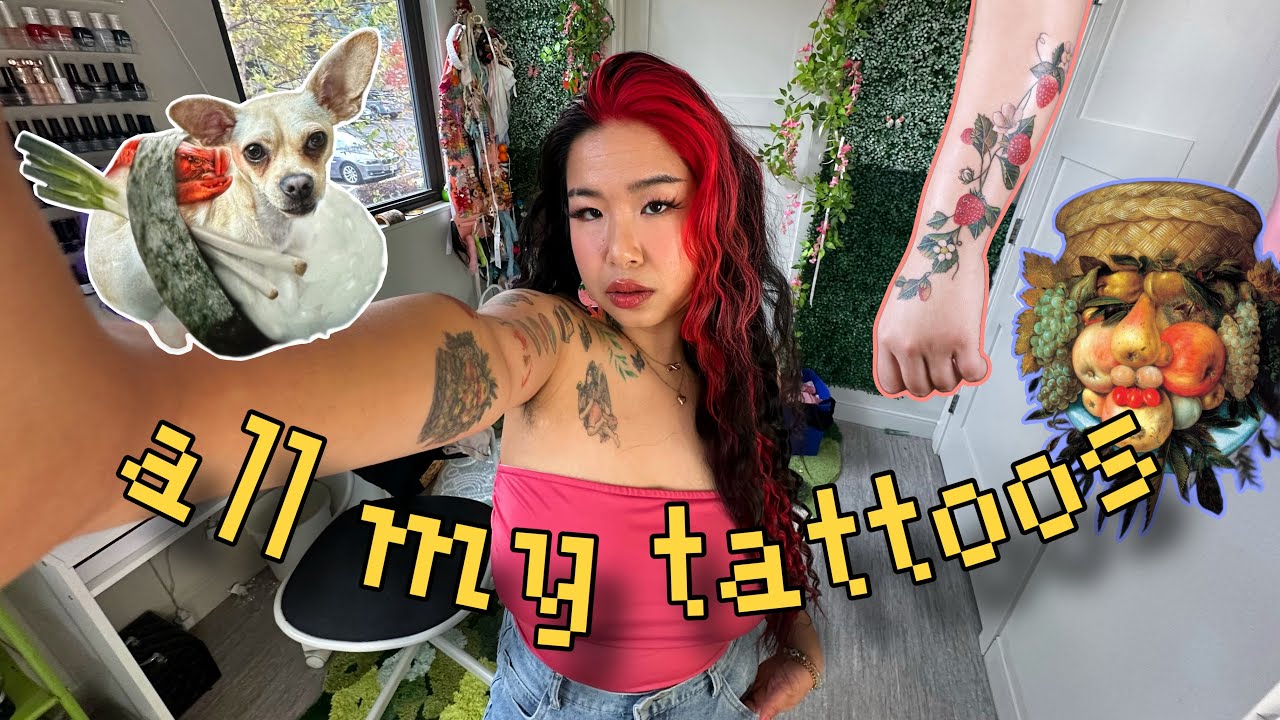 Tattoo Tour ❤️ sanrio, ghibli, cutesy & colorful detailed fine line art pieces 🥀 chronological order