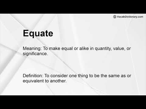 Equate Meaning