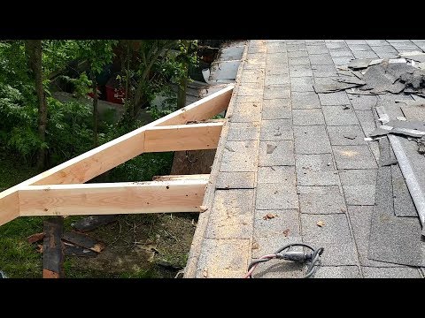 Building of a roof addition over an existing concrete patio