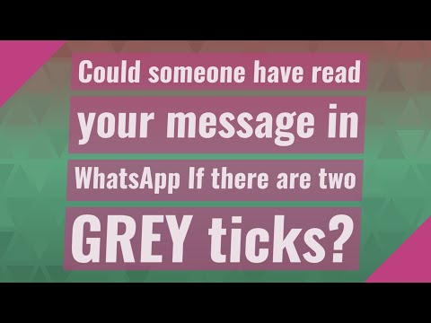 Could someone have read your message in WhatsApp If there are two GREY ticks?