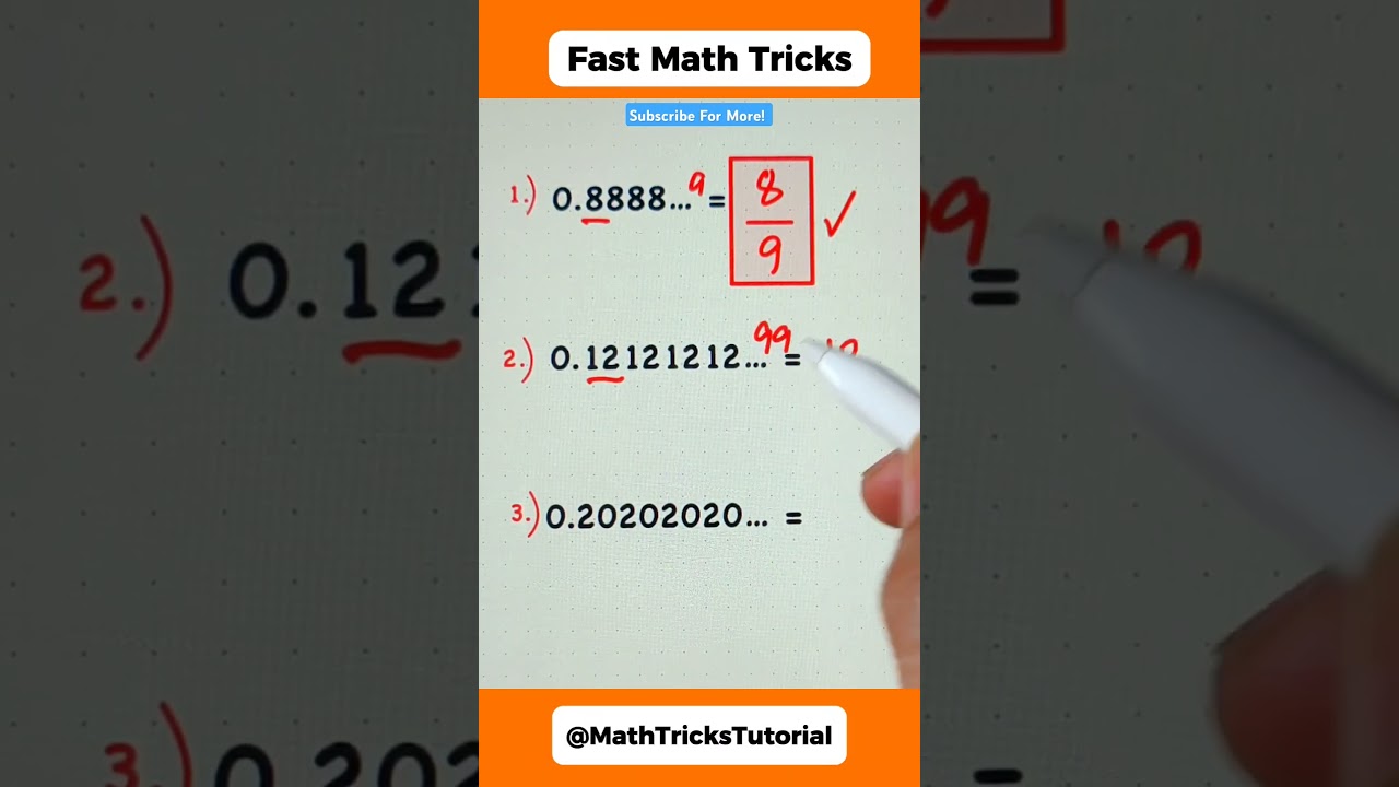 Math Hacks! #MathTricksTutorial #maths #tutorial #mathematics #shorts #education