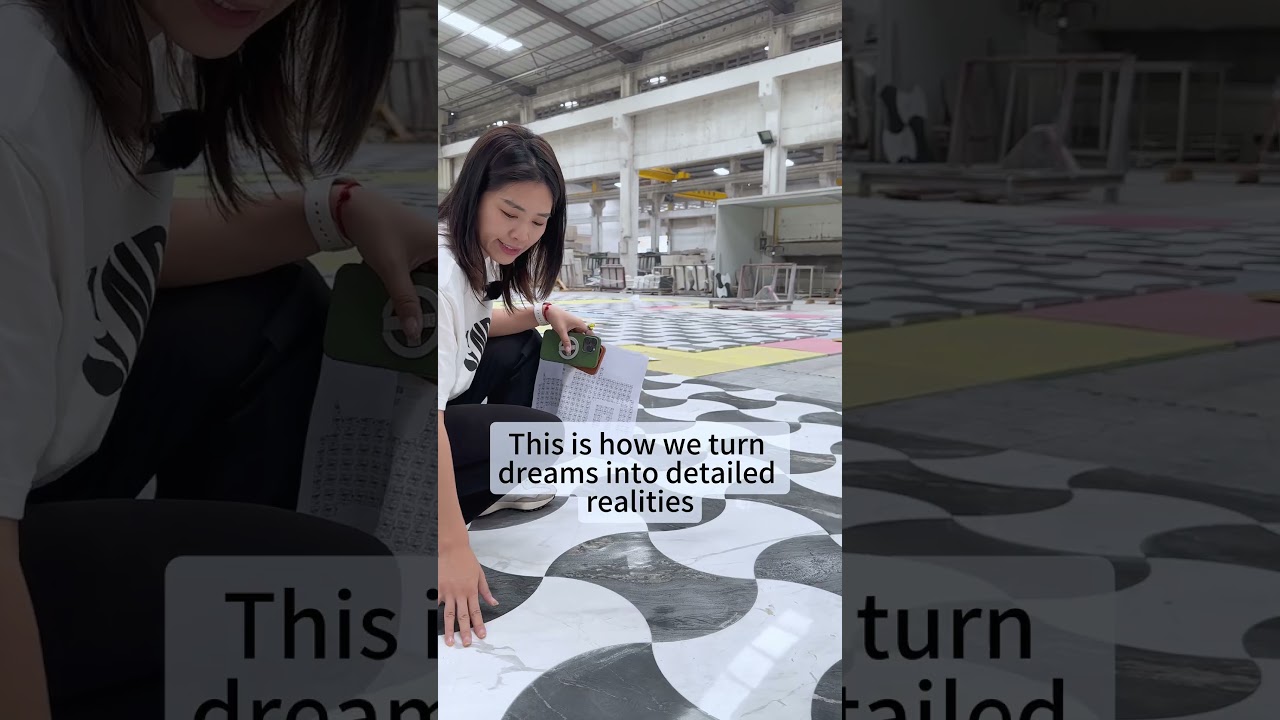 Marble inlay: Where stone meets poetic geometry.#stonematerial #naturalstone #stonefactory