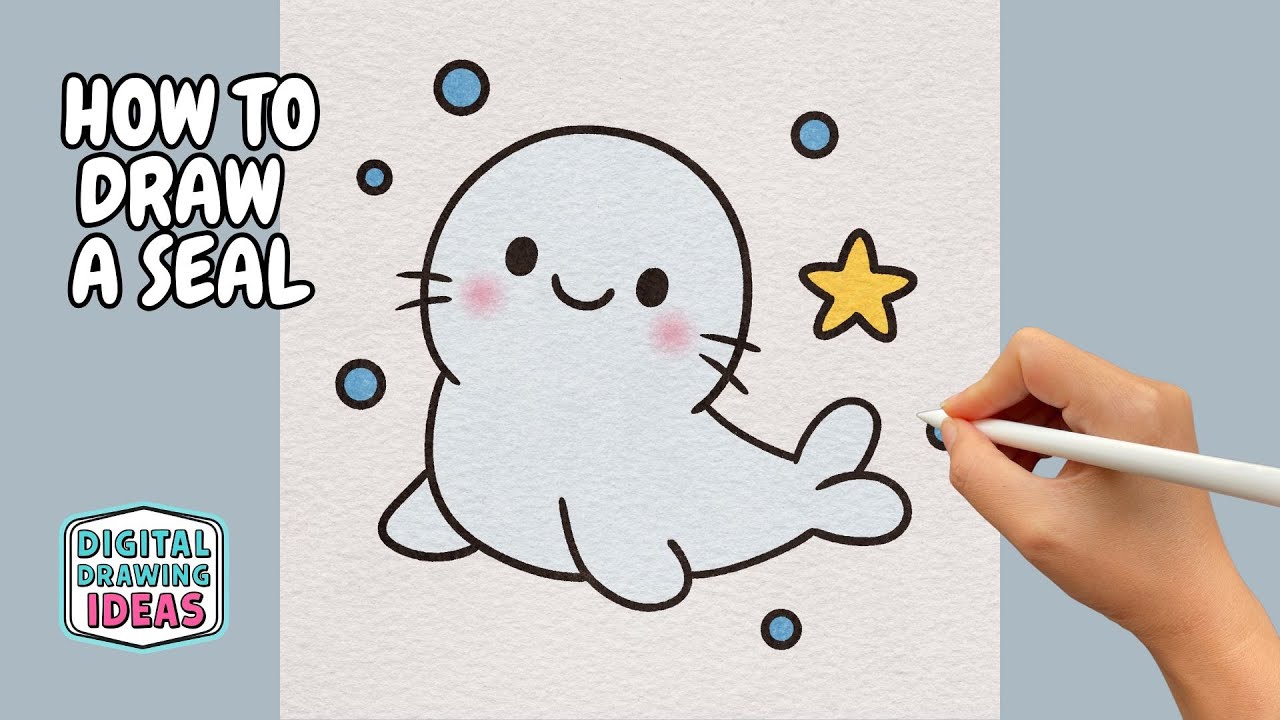 How to Draw a Seal Step by Step | Cute Seal Drawing Tutorial