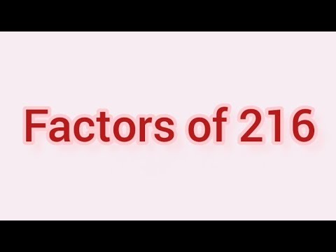 Factors of 216 | Learnmaths