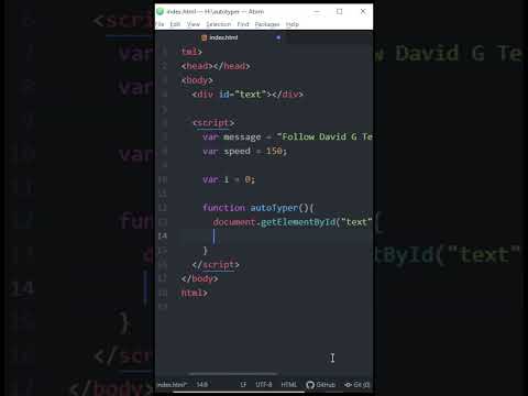 Auto Typing Text | HTML JavaScript