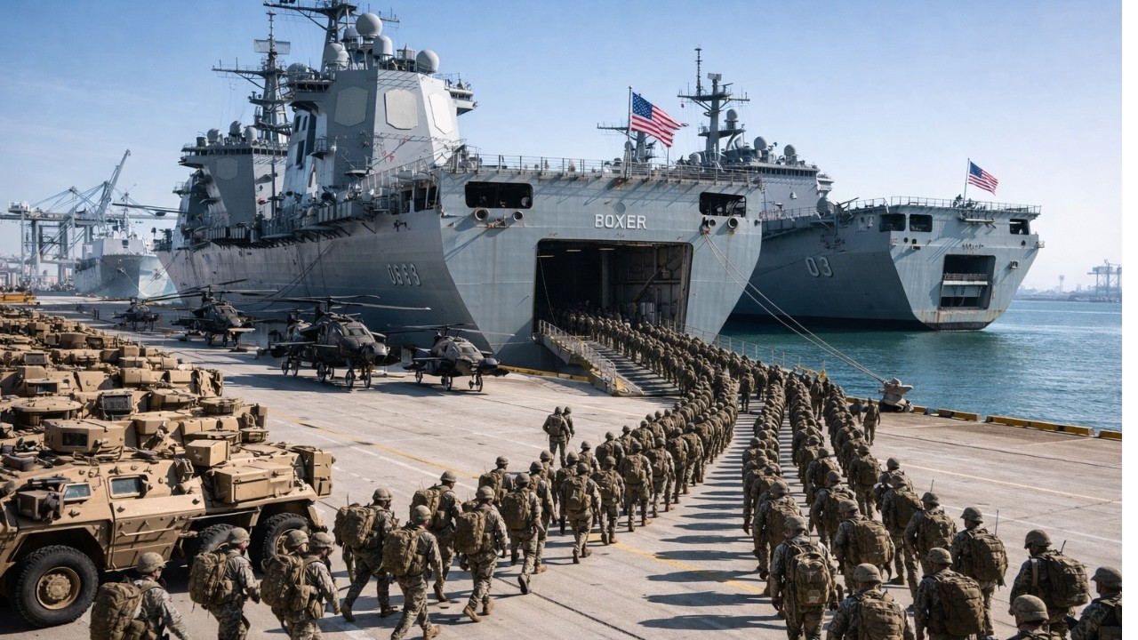 Amid Iran Tensions: 2,500 U.S. Marines Deploy Aboard USS Boxer (LHD-4) for Rapid Response at Sea