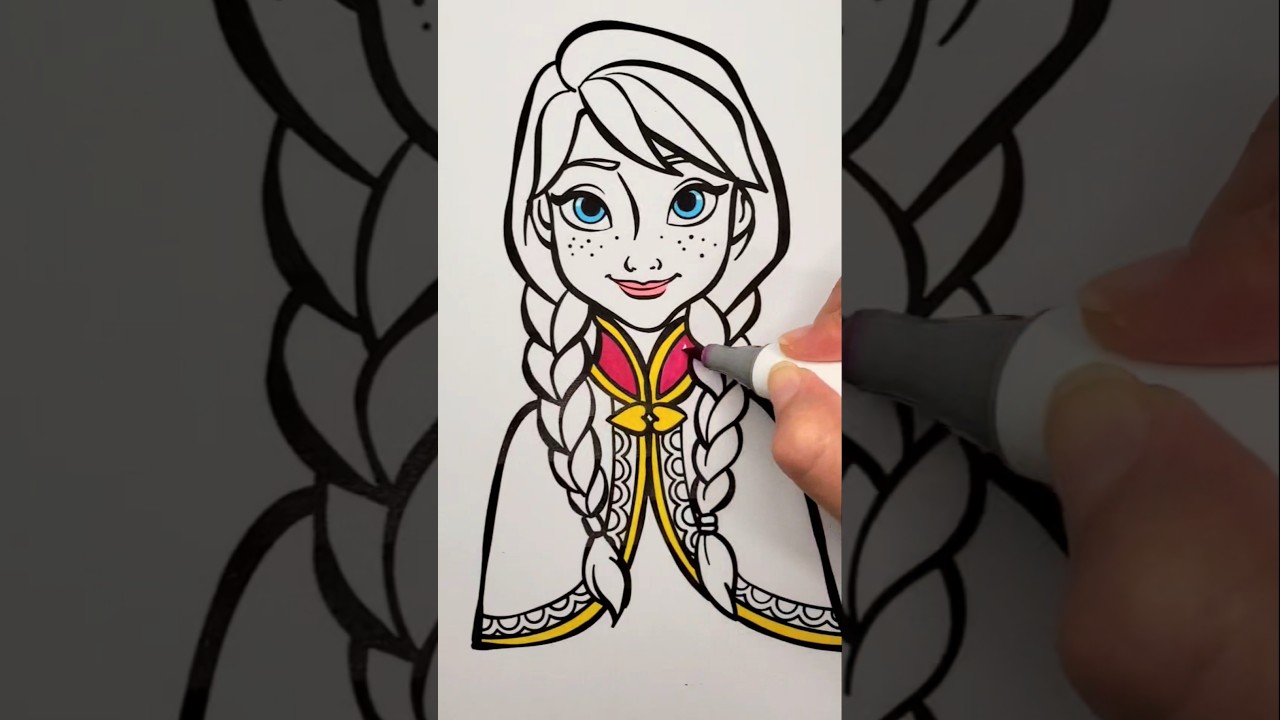 FROZEN 2 Coloring Page ANNA #disney #coloring #disneyprincess #coloringpages #annaFrozen #princess