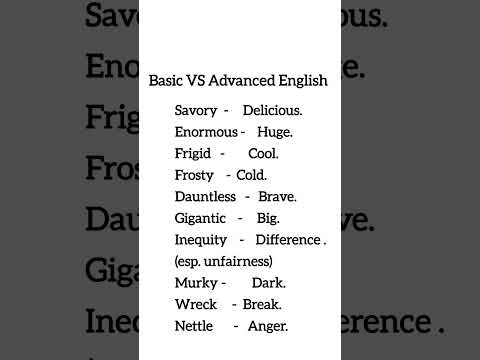 Basic VS Advanced English/ Vocabulary#synonyms #vocabs #wordpairs #antonyms #englishgrammar #newword