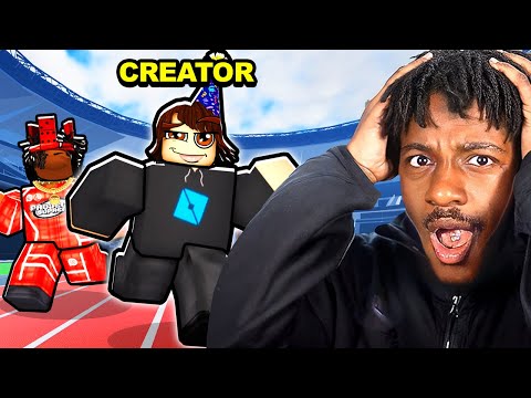 RACING THE CREATOR OF ROBLOX TRACK & FIELD