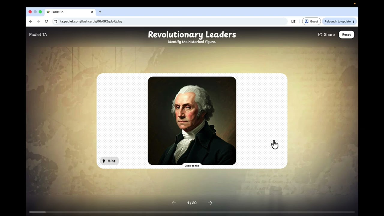 Using Padlet TA for Flashcards