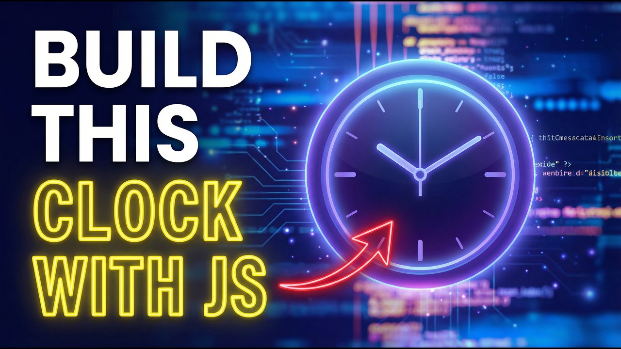 Create Real Time Analog Clock Using HTML CSS & JavaScript | Beginner JavaScript Project Tutorial