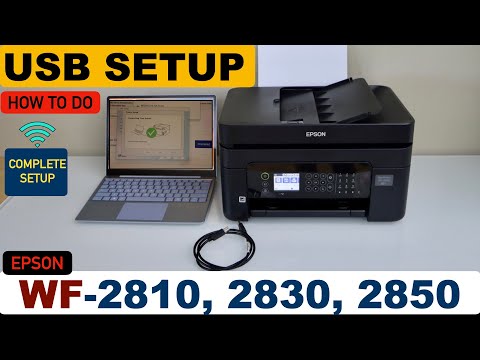 Epson WorkForce WF-2850 USB Cable Setup With Windows Laptop or PC, Printing & Scanning Test !
