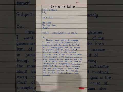 Letter to editor||Formal letter #lettertoeditor #letterwriting