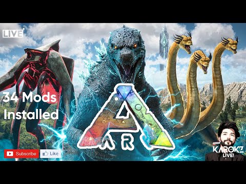 ARK SURVIVAL EVOLVED MODDED – LIVE! | 34 Mods, Crazy Creatures & Epic Builds | @KarokzLIVE