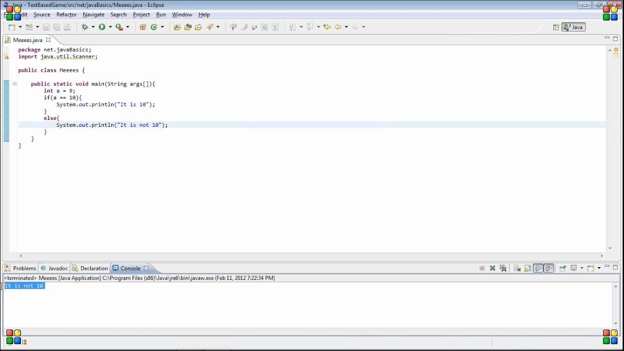 Java Beginner Tutorial  6 - If Statements