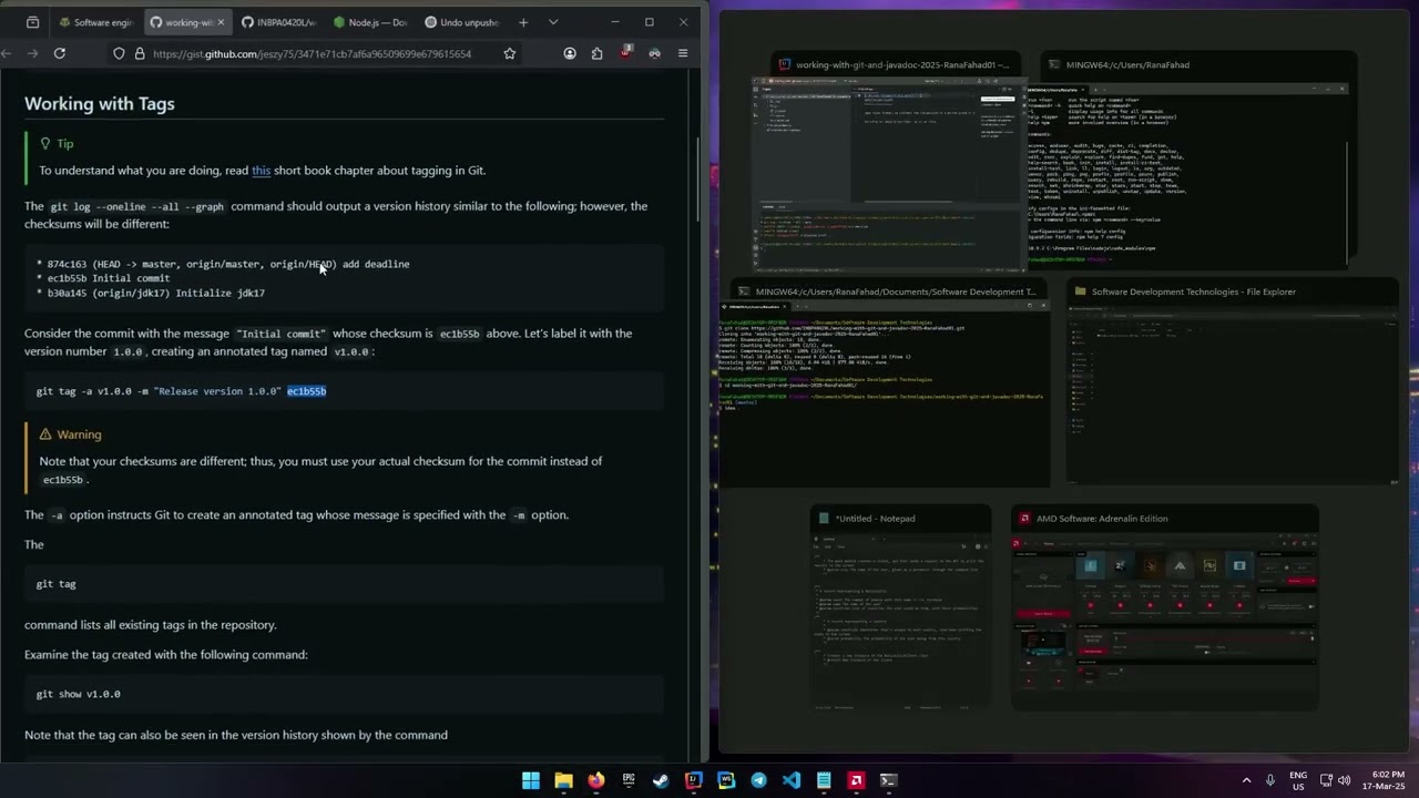 SWE Homework 2: Working with Git and Javadoc