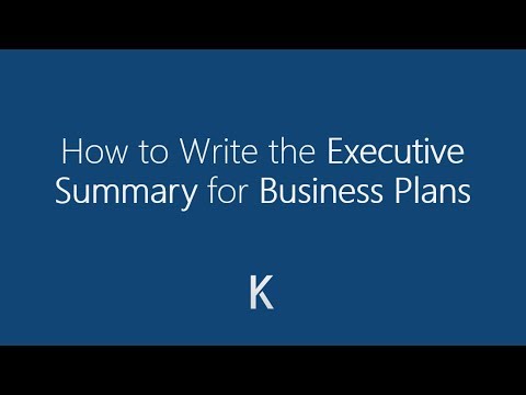 How to Write a Business Plan Executive Summary - Tutorial