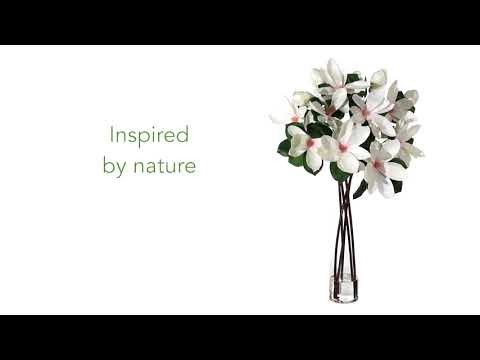 Japanese Magnolia Artificial Arrangement in Cylinder Vase