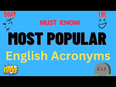 Most Popular English Acronyms | Full Forms | Meanings | Examples |#acronym #english #subscribe