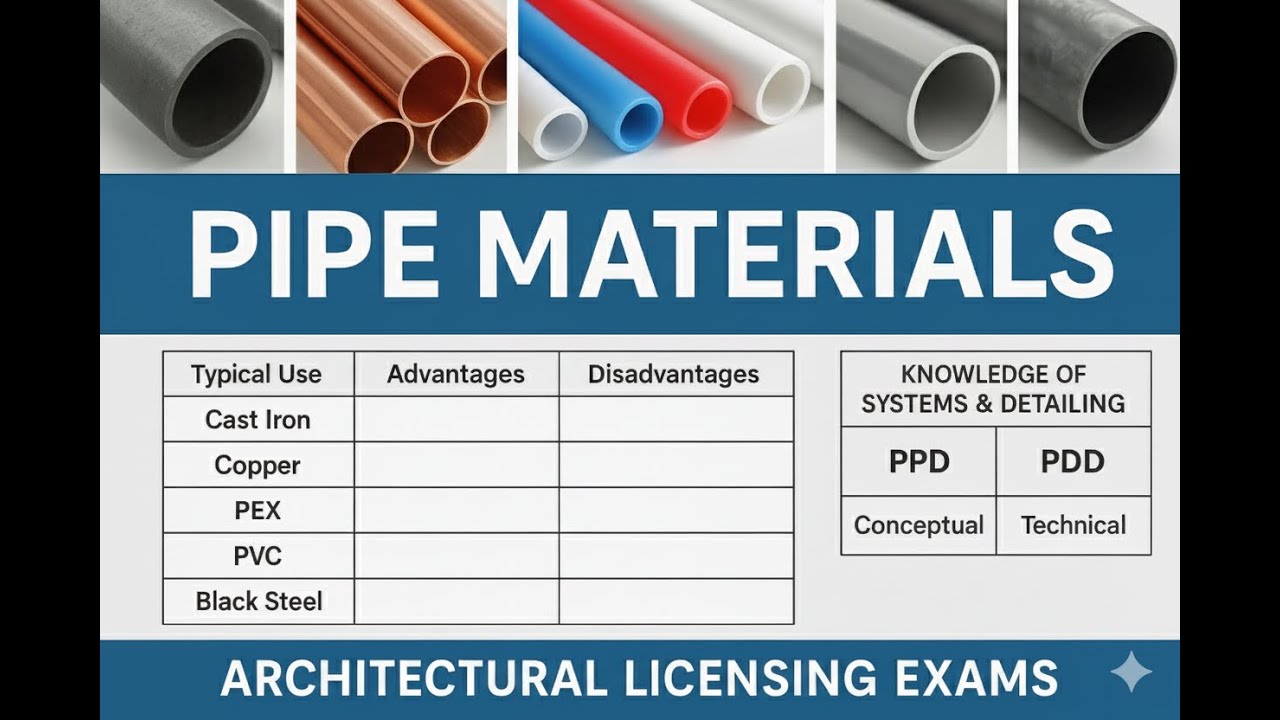 ARE Exam Prep: Pipe Materials for PPD & PDD | ARE Lab