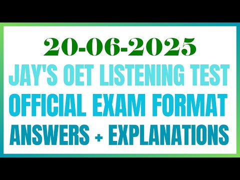 OET LISTENING TEST 20.06.2025 #oet #oetexam #oetnursing #oetlisteningtest