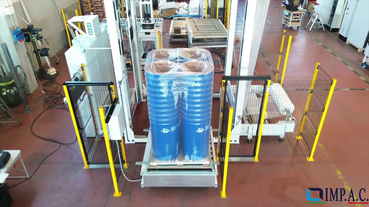 IMPAC STRECHT HOOD EMPTY DRUMS INCAPPUCCIATORE A FREDDO PER  fusti PATENTED Brevettato