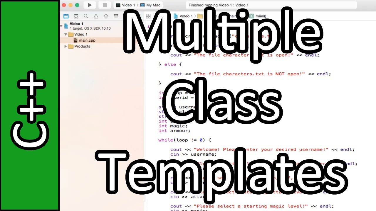 Multiple Class Templates - C++ Programming Tutorial #49 (PC / Mac 2015)