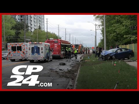 Several injured after crash involving TTC bus in Etobicoke