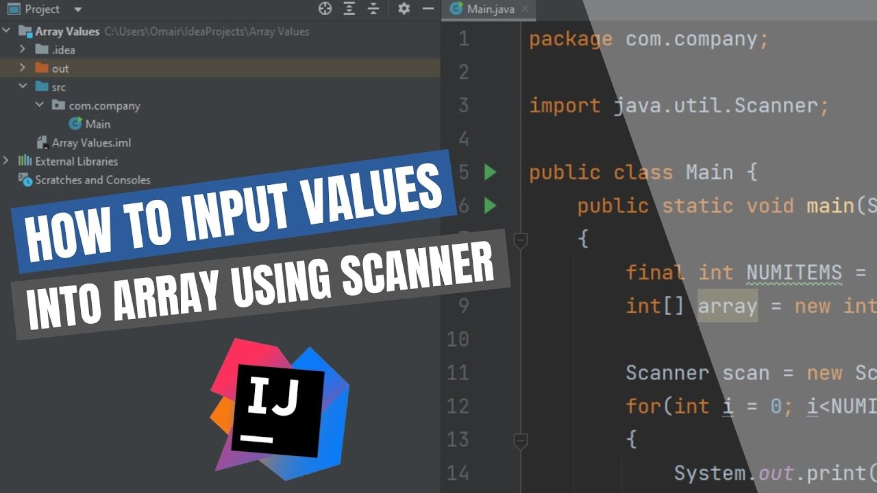 How to INPUT VALUES into an ARRAY using the SCANNER CLASS in Java