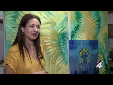 Local Ukrainian artist portraying conflict in homeland through paintings