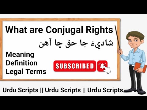 What are Conjugal Rights || Meaning and Definition in Sindhi || Legal Terms || By Urdu Scripts ||