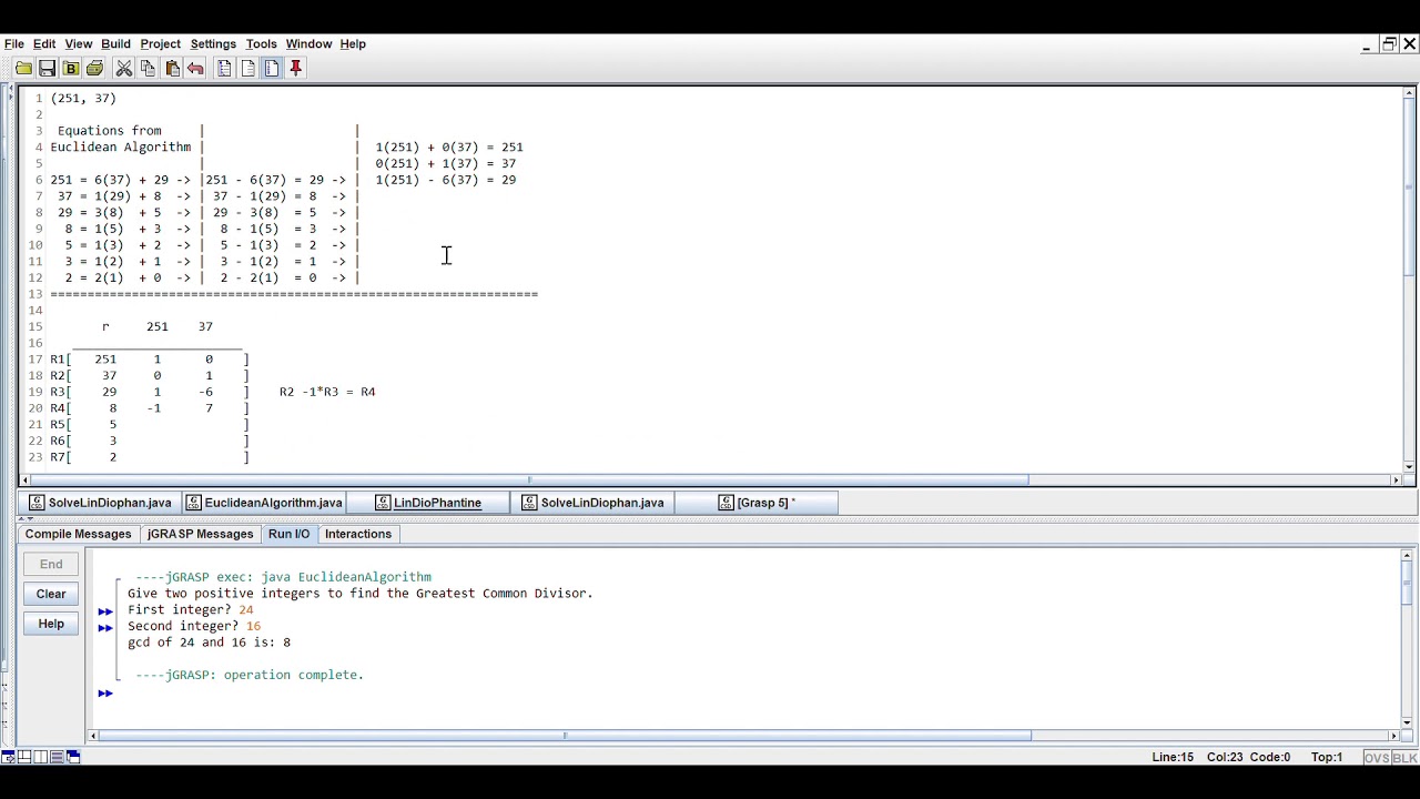 Programming the Euclidean Algorithm