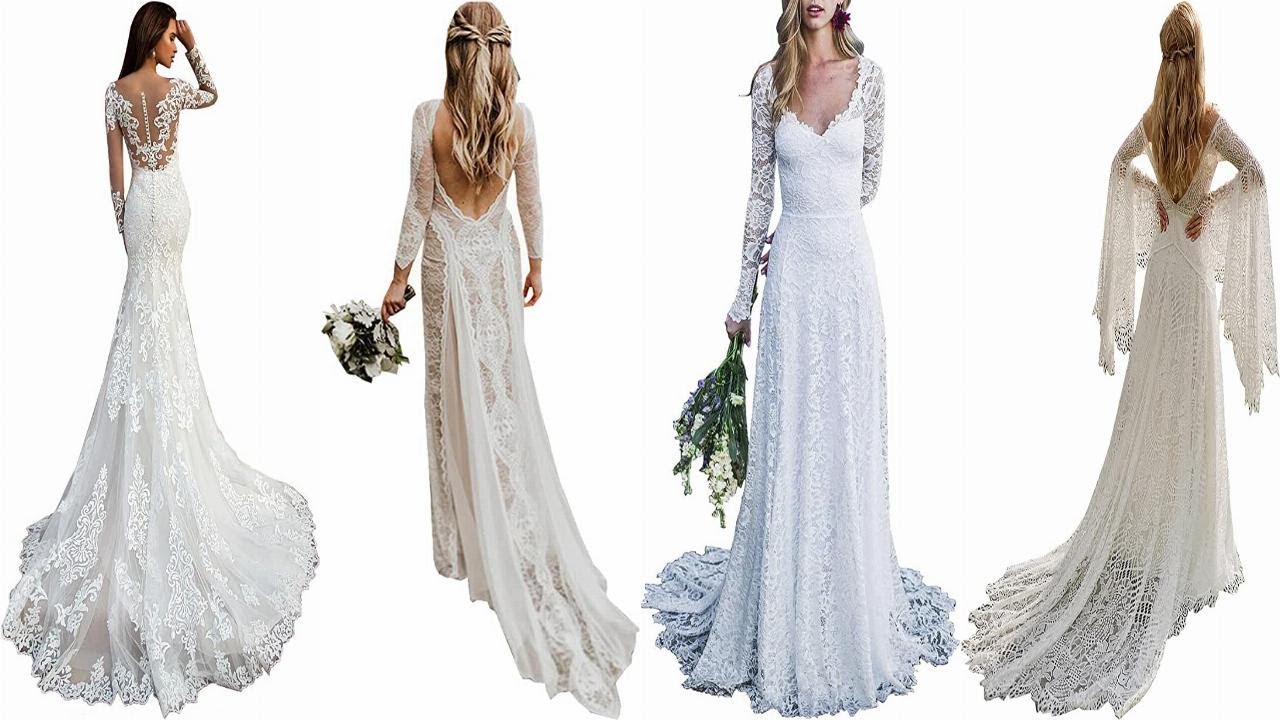 Stunning And Elegant Trendy long sleeve lace boho women's wedding dresses Ideas 2023