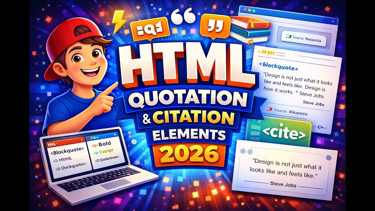 HTML Quotation and Citation Elements for Beginners 2026