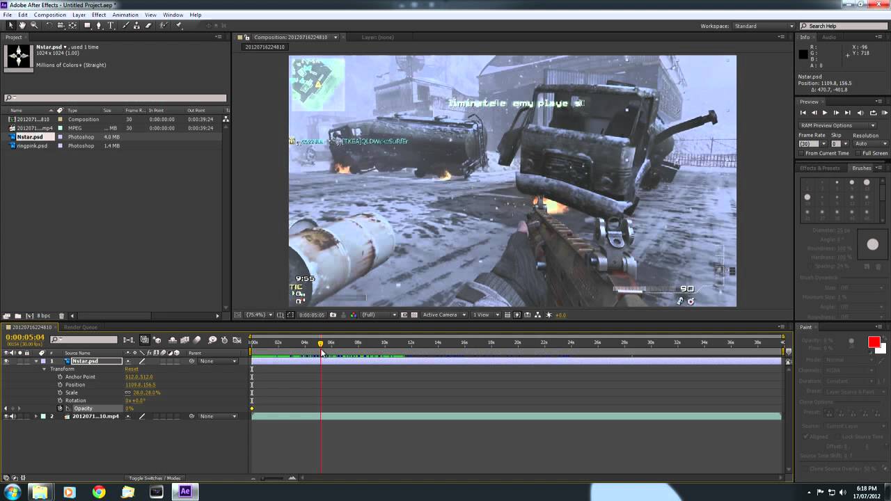 After Effects Tutorial / Basic image overlay with animation