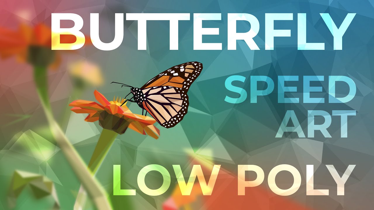 Butterfly | Low poly Illustration | Adobe Illustrator Tutorial & Speed art