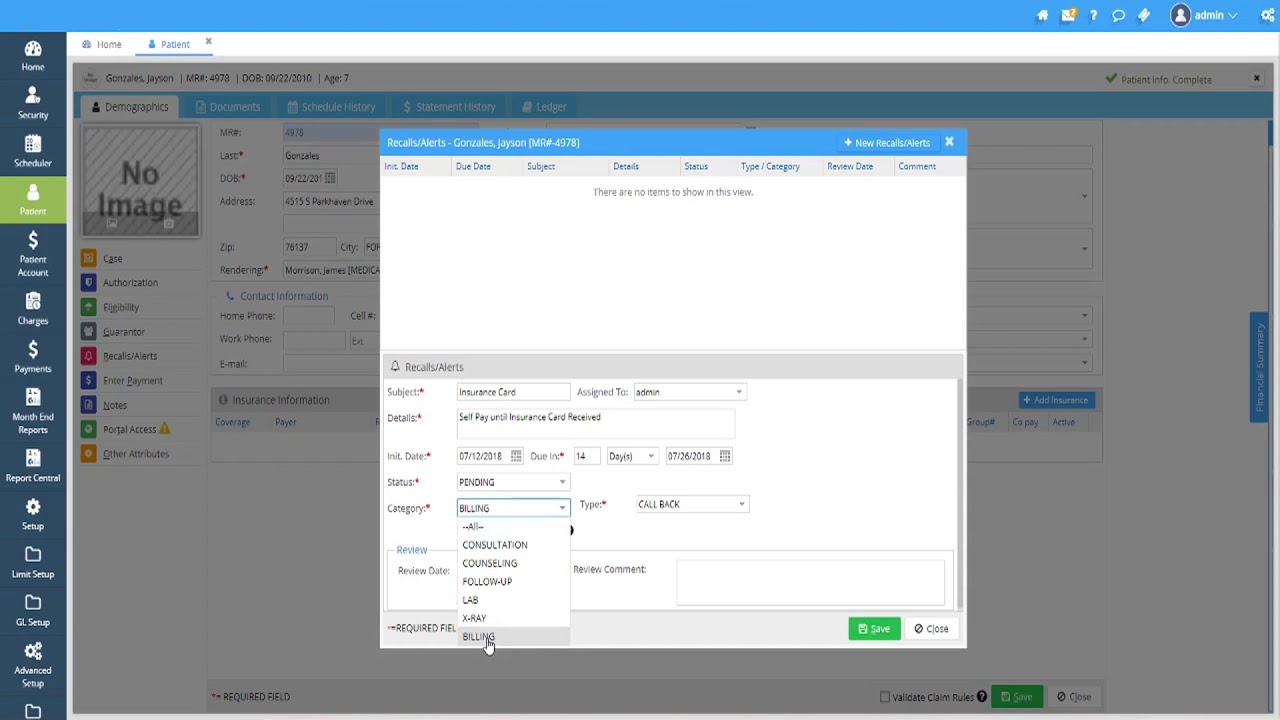Setup a Patient Alert
