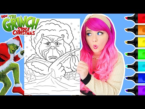 Coloring The Grinch Dr. Suess "How The Grinch Stole Christmas" Coloring Page | Ohuhu Art Markers