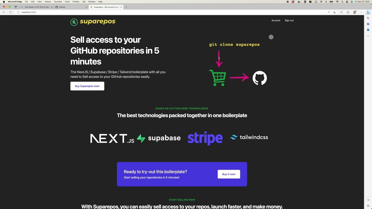 Suparepos DEMO: Sell access to your GitHub repositories in 5 minutes.